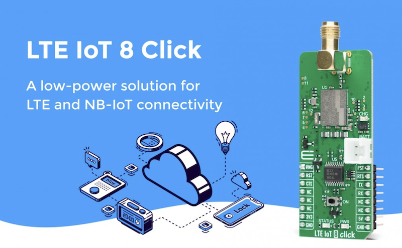 - Carte d’extension Click pour une connectivité LTE-M et NB-IoT